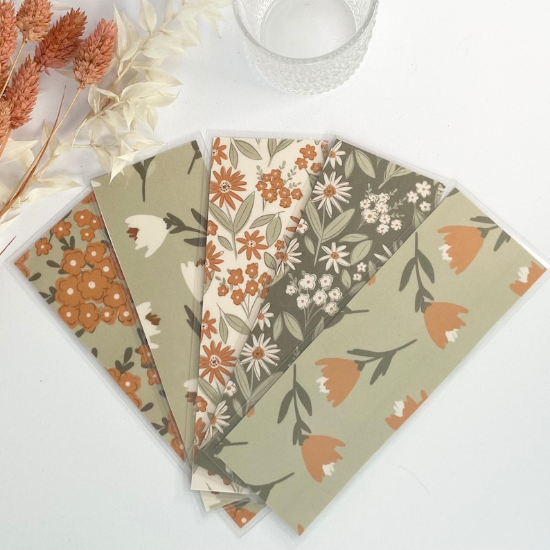 Floral Double Sided Laminated Bookmarks, Boho Inspired, Unique Bookmark ...