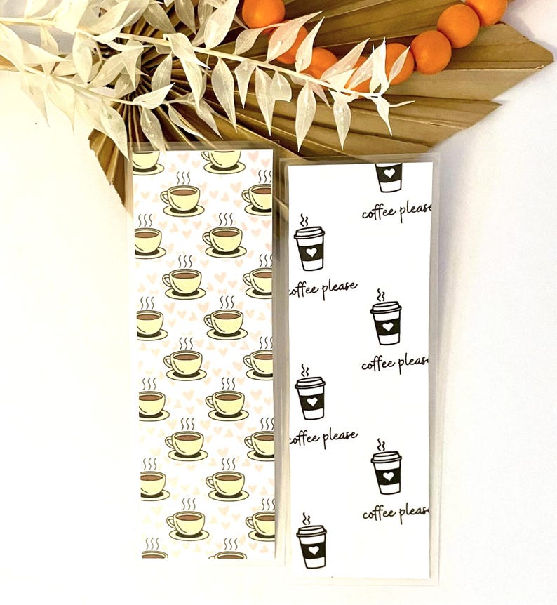 Retro Coffee Shop Laminated Bookmarks, Double Sided, Handcrafted ...