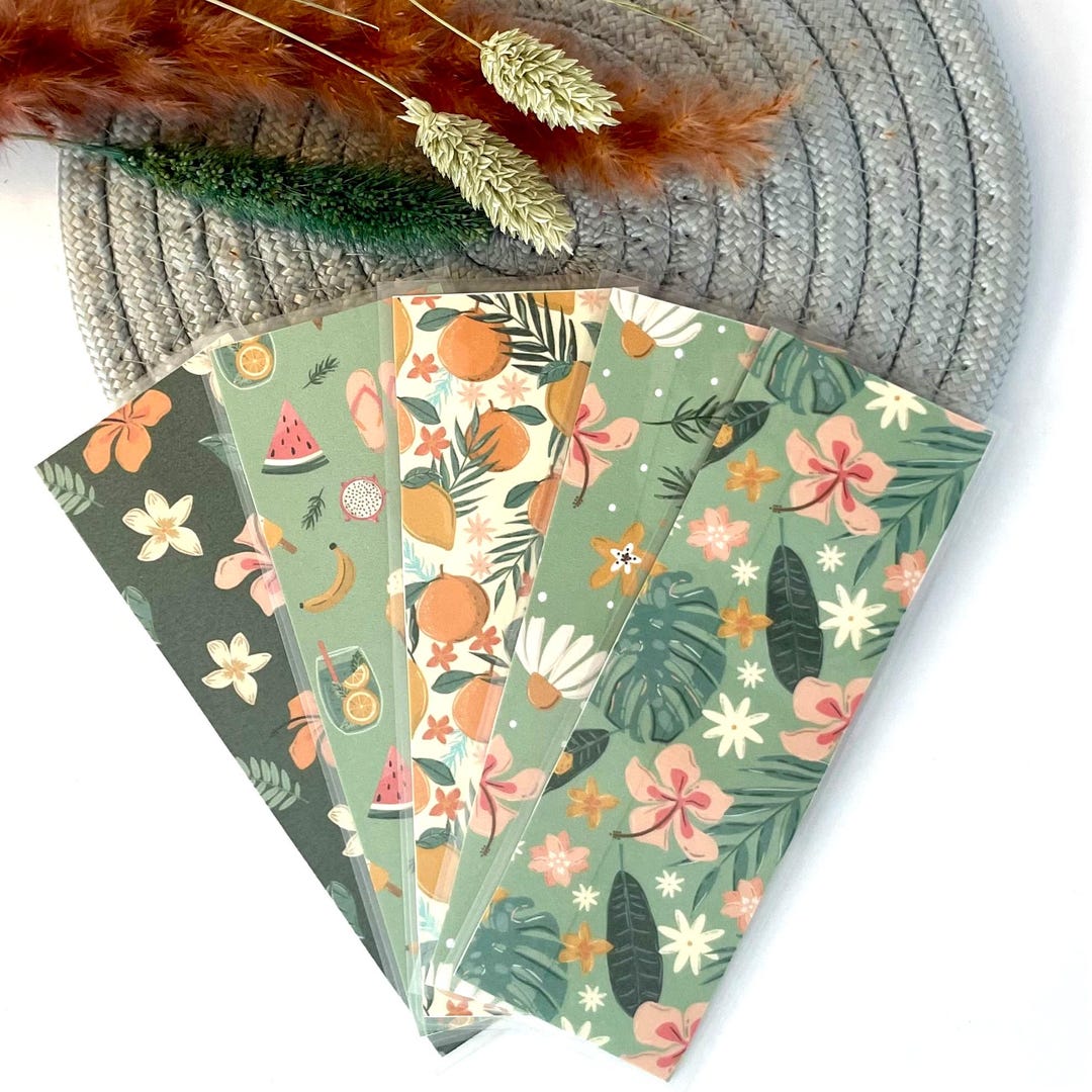 Tropical Summer Laminated Bookmarks, Double Sided, Handcrafted ...