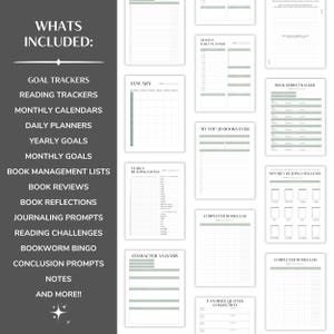 Printable Reading Journal, Instant Download, Reading Planner PDF ...