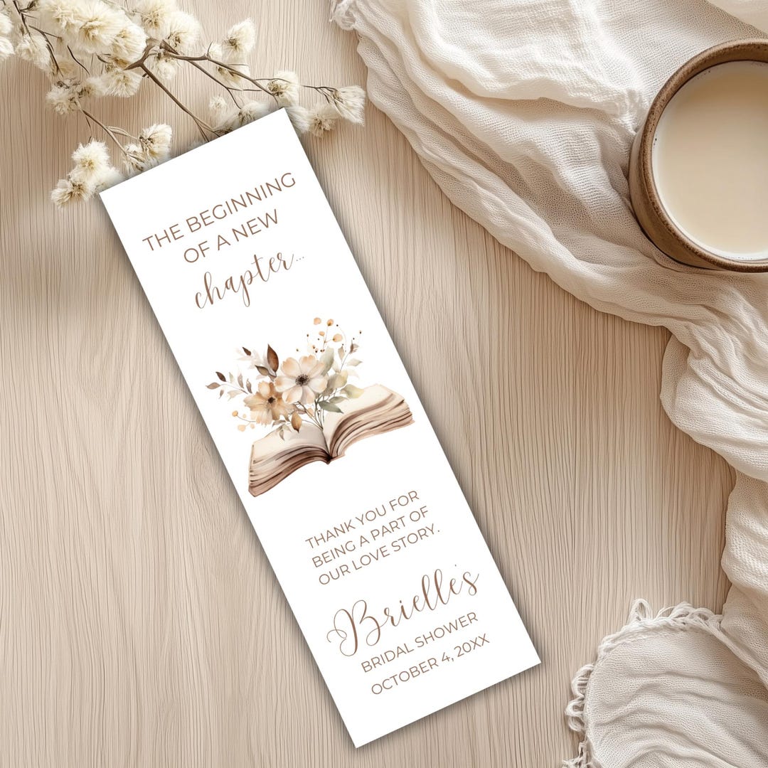Bridal Shower Bookmark Favors, Set of 10, Book Theme Bridal Shower ...