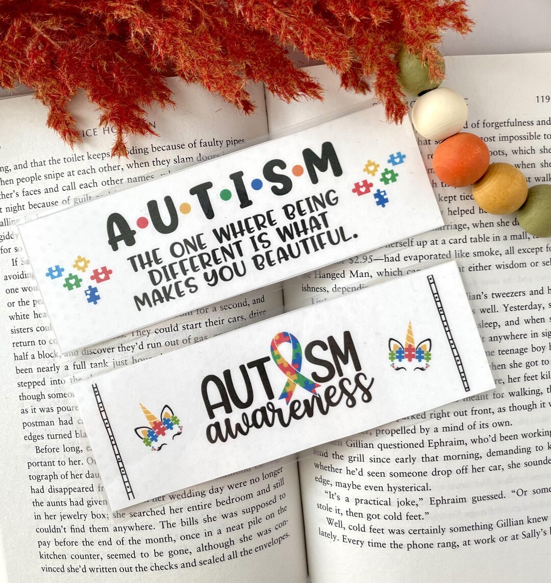 Autism Awareness Laminated Bookmarks, Autism Mom Gift, Double Sided ...