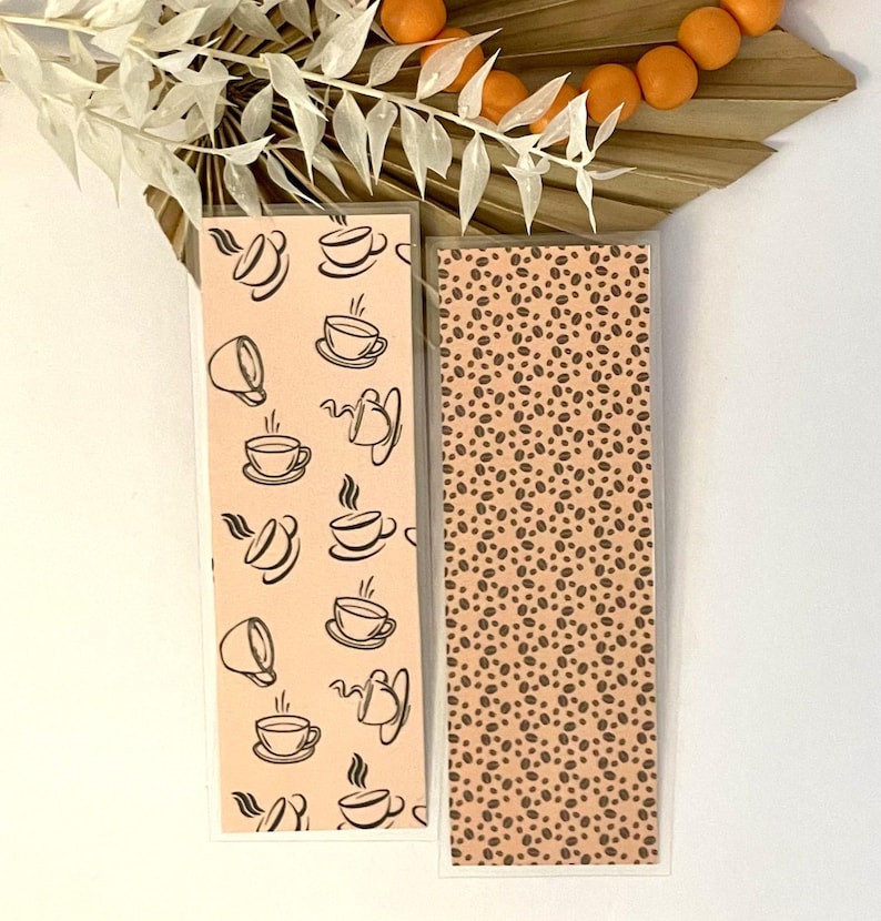 Retro Coffee Shop Laminated Bookmarks, Double Sided, Handcrafted ...