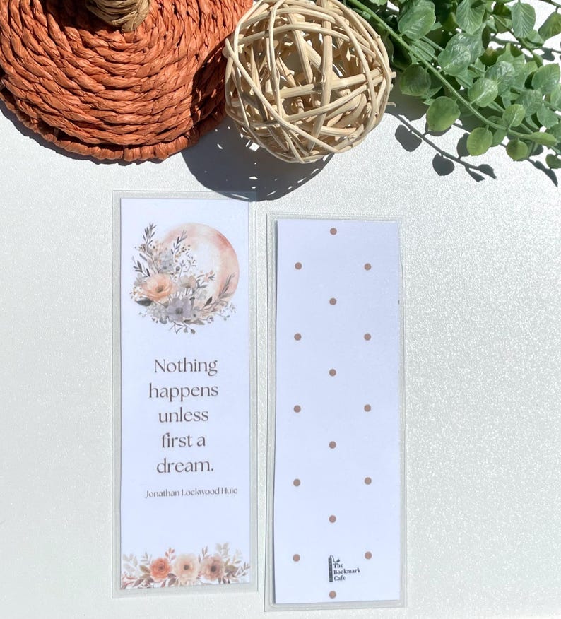 Dream Quotes Laminated Bookmarks, Double Sided, Handcrafted Bookmarks ...