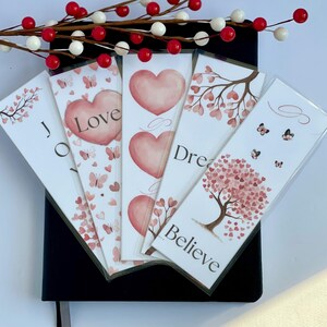 Laminated Handmade Valentines Day Bookmarks, Unique Gift for Book ...