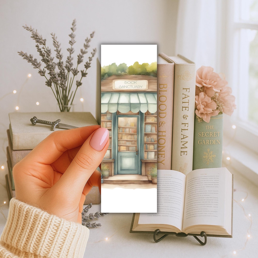Bookshop Door Bookmark Collection, Watercolor Art for Book Lovers, Cozy ...