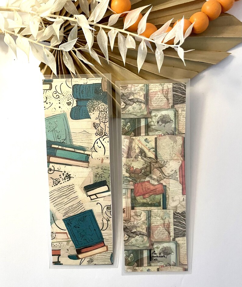 Book Pages Laminated Bookmarks, Double Sided, Handcrafted Bookmarks ...