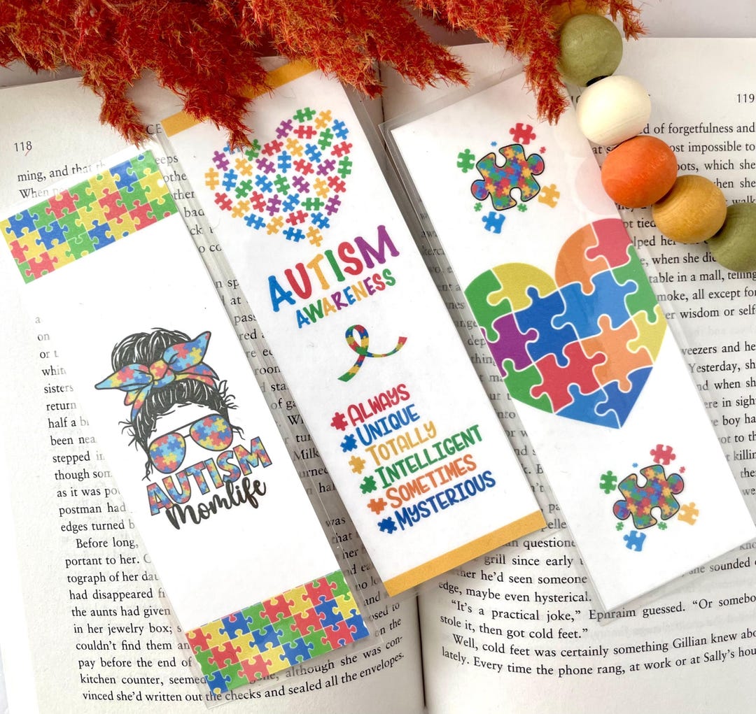 Autism Awareness Laminated Bookmarks, Autism Mom Life, Double Sided ...