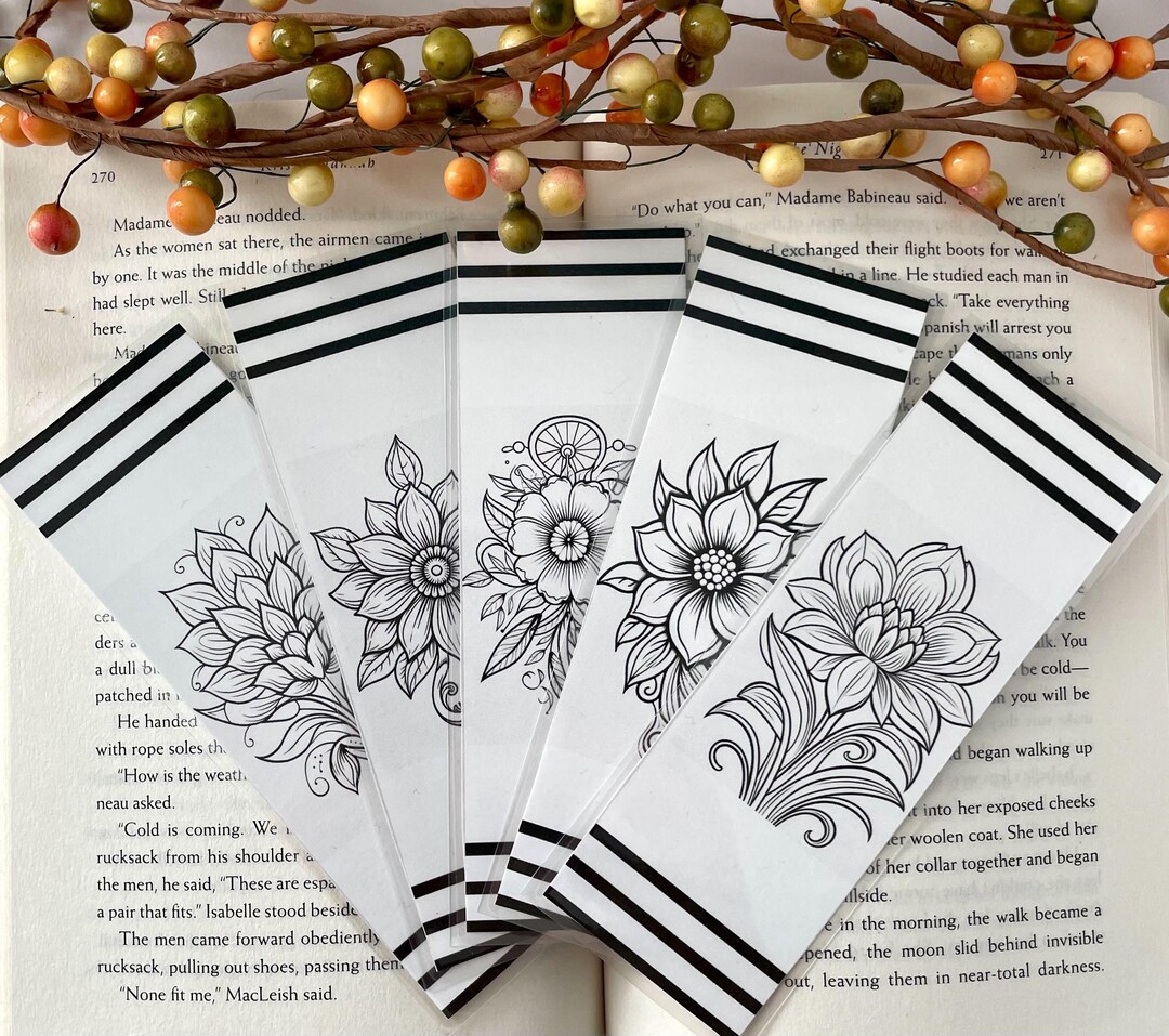 Minimalist Bookmarks, Black and White Bookmarks, Mandala Inspired ...