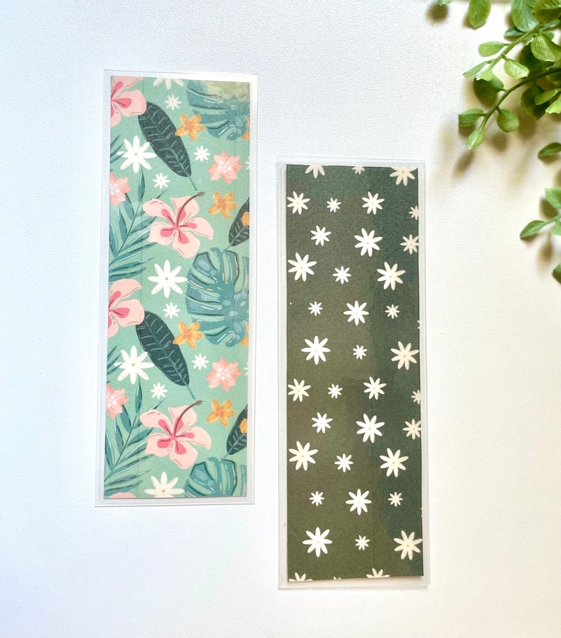 Laminated Bookmarks, Handmade Bookmark, Double Sided, Reader Gift ...