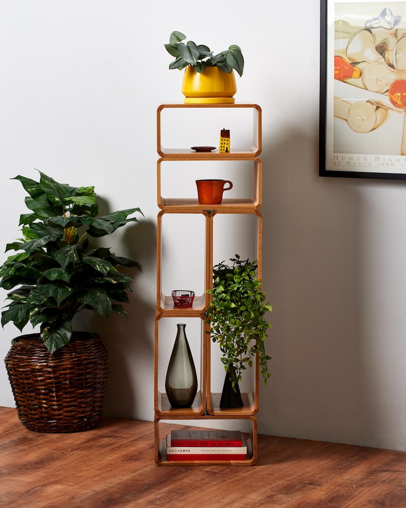 Incredible Modular Shelving Unit, Oak Wood Shelving Unit, Garage Closet ...