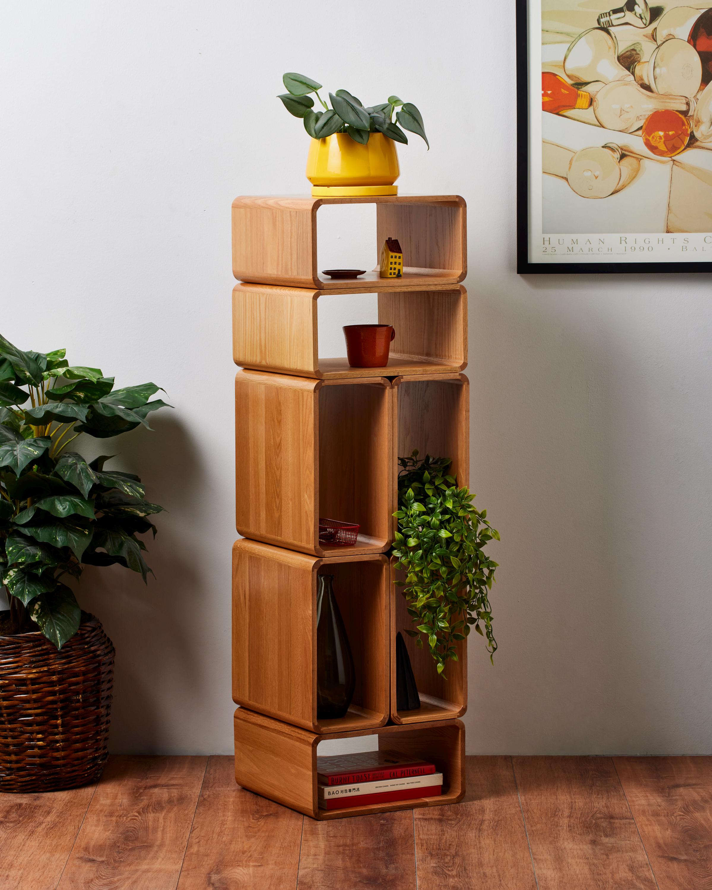 Incredible Modular Shelving Unit, Oak Wood Shelving Unit, Garage Closet ...