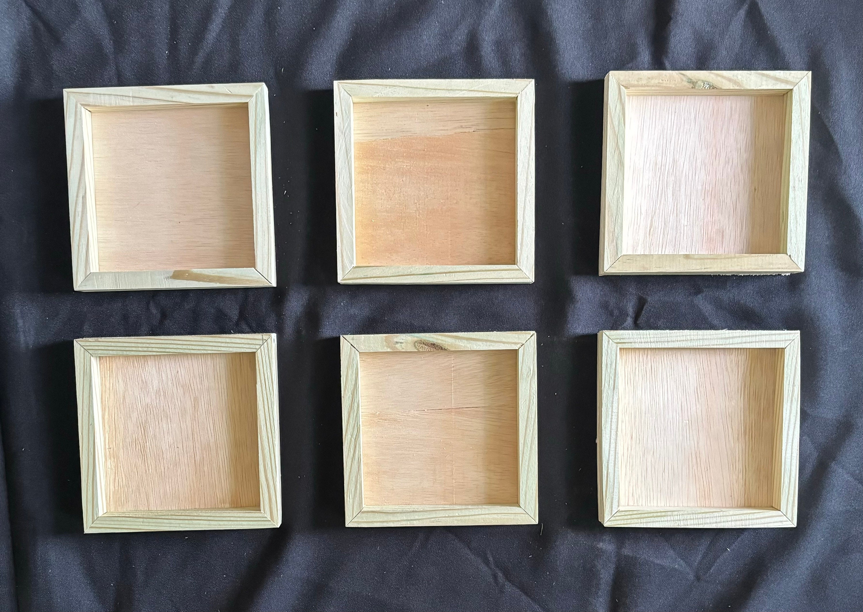 6 Count of 5.5x5.5 Unfinished Wooden Craft Frames With an Attached ...