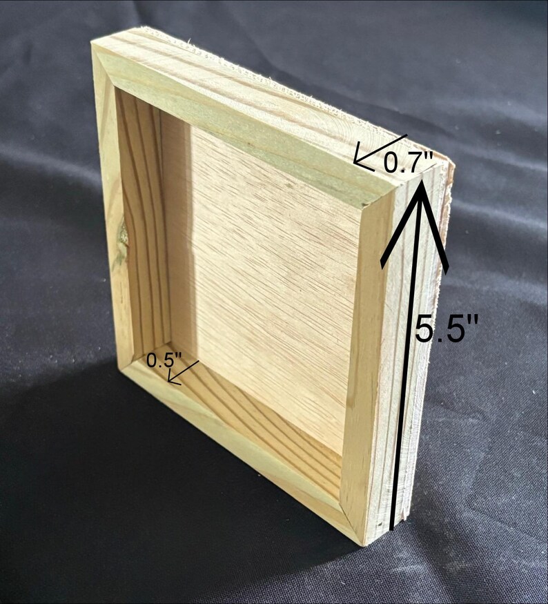 6 Count of 5.5x5.5 Unfinished Wooden Craft Frames With an Attached ...