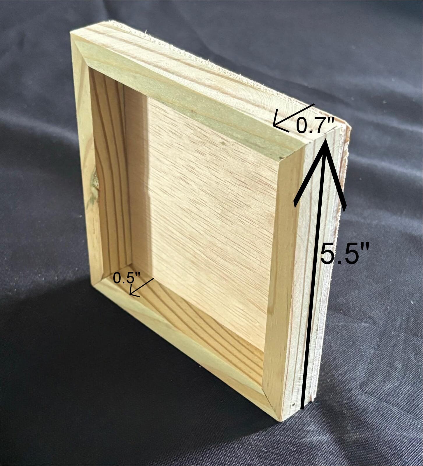 6 Count of 5.5x5.5 Unfinished Wooden Craft Frames With an Attached ...