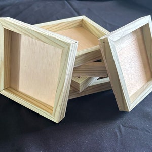 6 Count of 5.5x5.5 Unfinished Wooden Craft Frames With an Attached ...