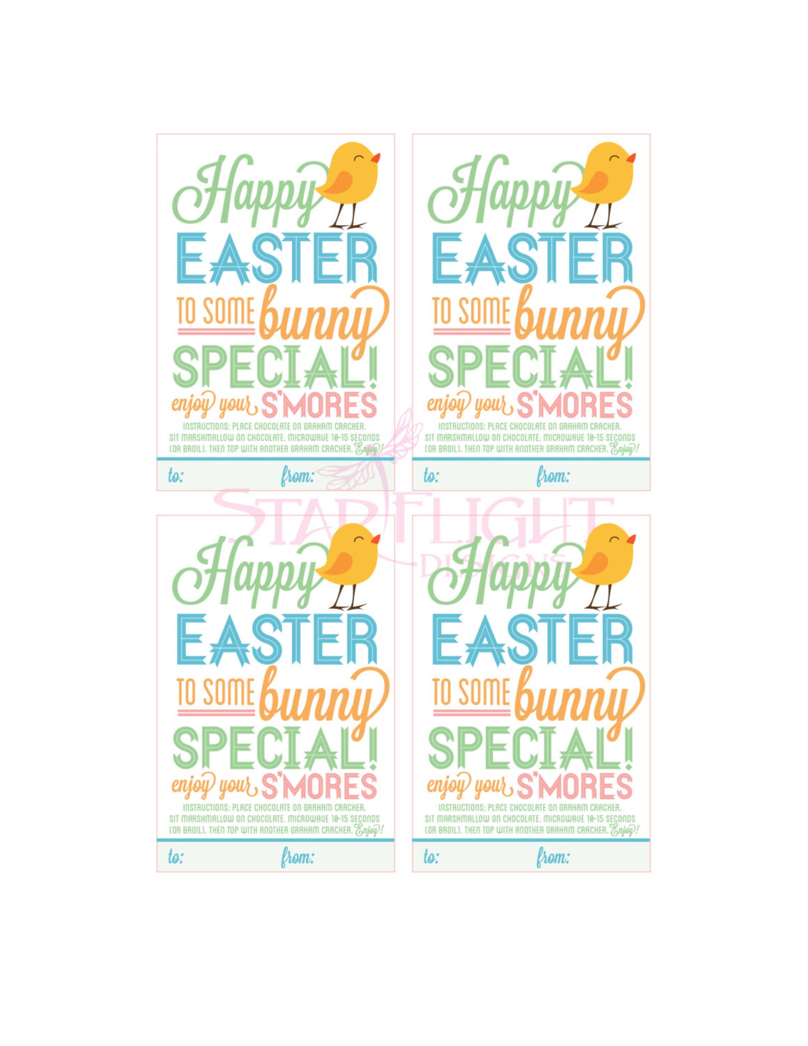 Easter S'mores Hang Tag - Printable PDF - Instant Download - Etsy