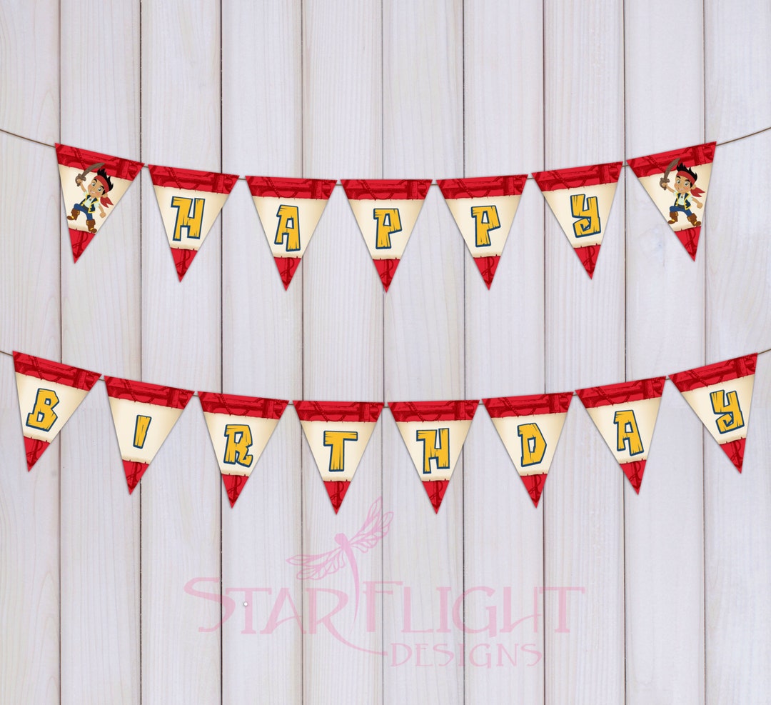 Pirate Birthday Banner - Printable PDF - Instant Download - Etsy