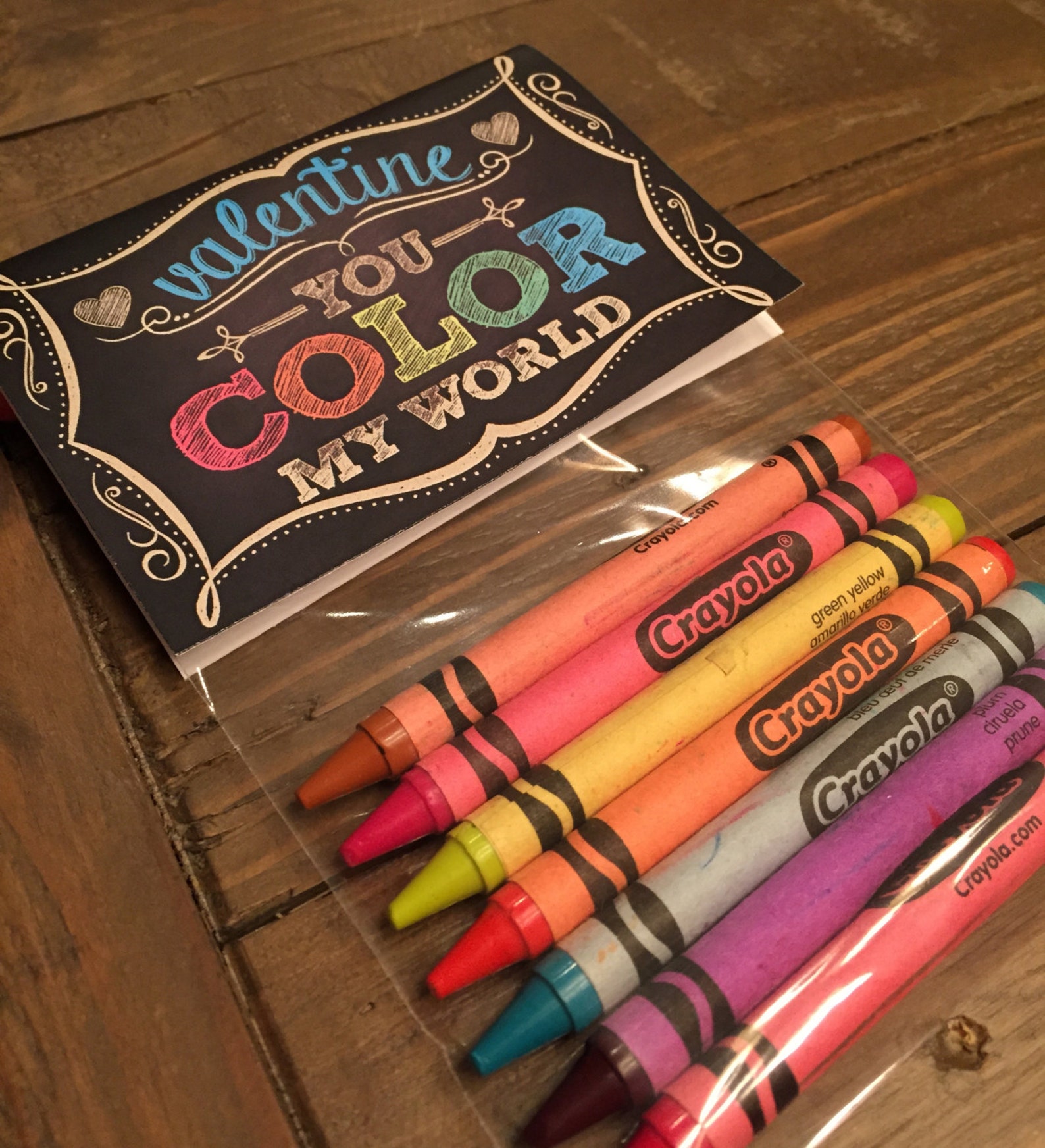 Valentine's Day Bag Topper - You COLOR My World - Printable PDF ...