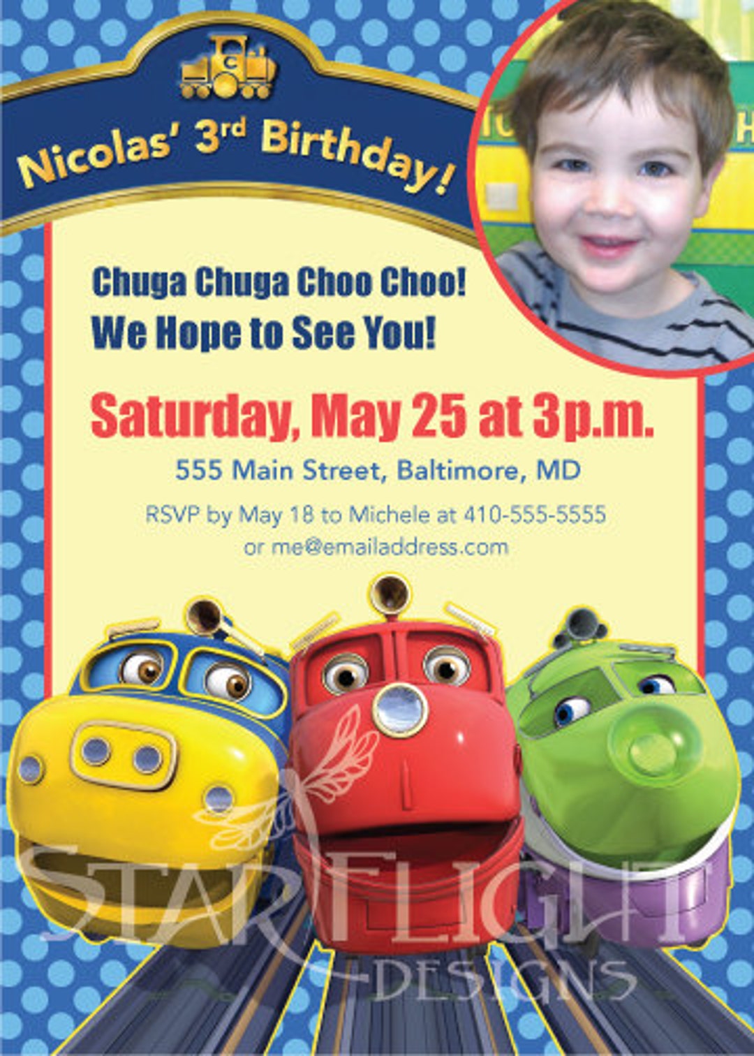 Personalized Train Themed Birthday Card - Printable PDF - Etsy