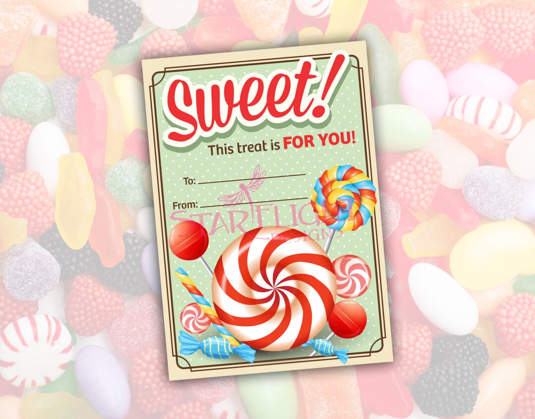 SWEET! Gift Tag - Printable PDF - Instant Download - Etsy