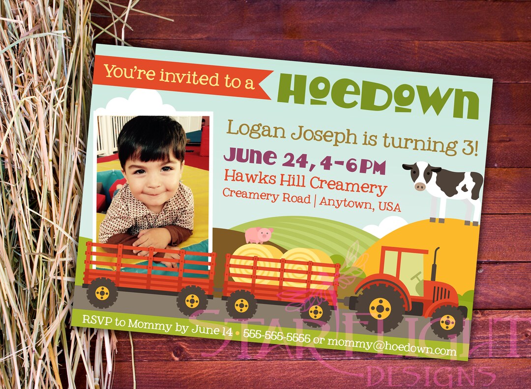 Personalized Hoedown/farm Themed Birthday Card - Printable PDF - Etsy
