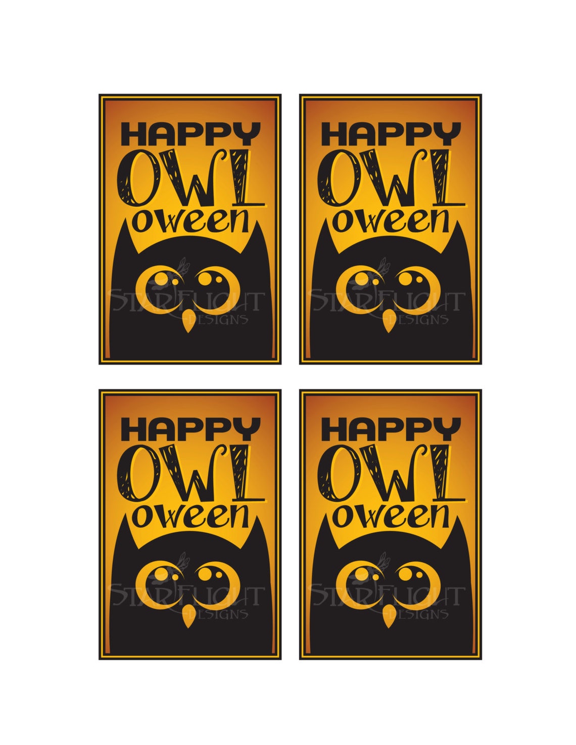 Happy Owloween Treat Tag Printable PDF Instant Download - Etsy