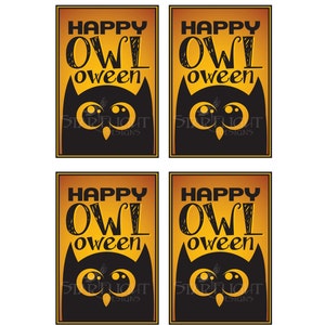 Happy Owloween Treat Tag - Printable PDF - Instant Download - Etsy
