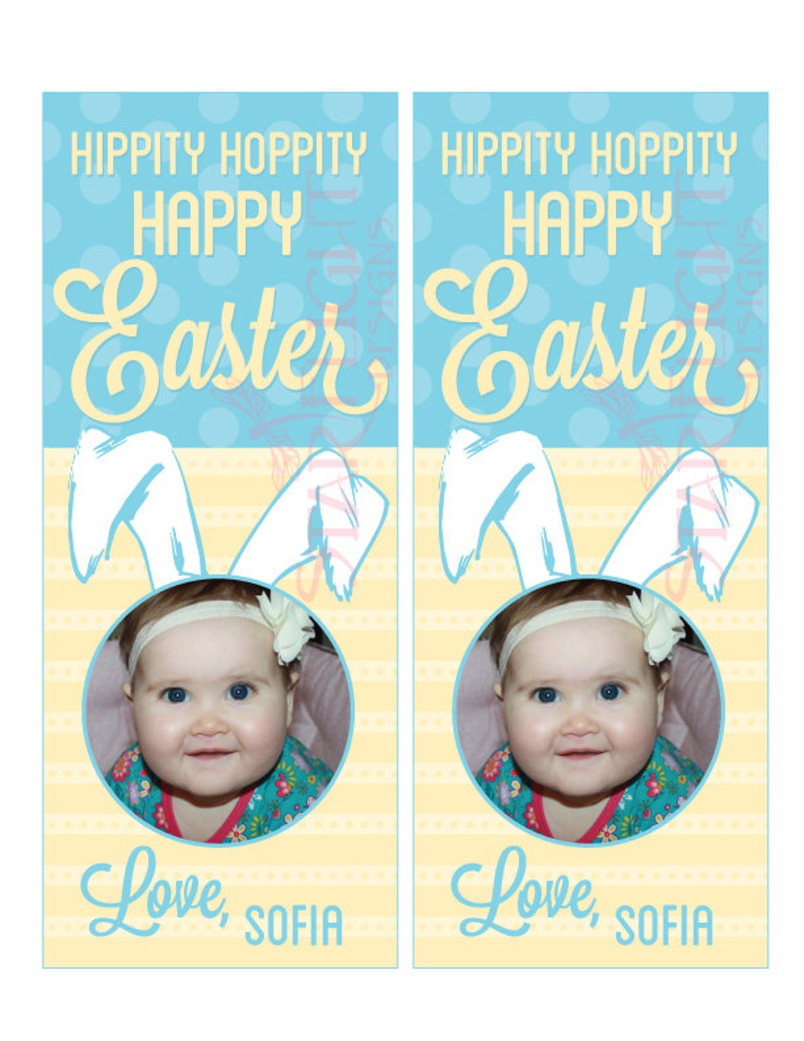 Personalized Easter Bunny Card - Printable PDF - Etsy