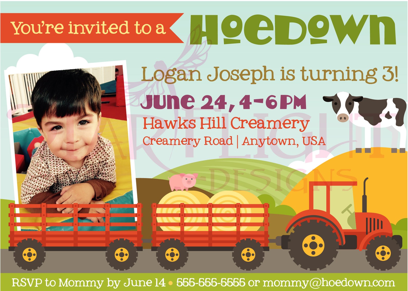 Personalized Hoedown/farm Themed Birthday Card Printable PDF - Etsy