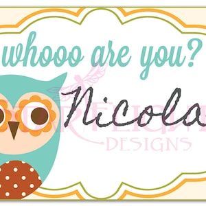 Whooo Are You? Owl Name Tags - Printable PDF - Instant Download - Etsy