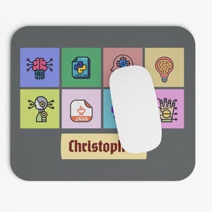 Personalized AI and Programming Symbols Mousepad , Tech Geek Mousepad ...