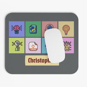 Personalized AI and Programming Symbols Mousepad , Tech Geek Mousepad ...