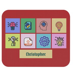 Personalized AI and Programming Symbols Mousepad , Tech Geek Mousepad ...