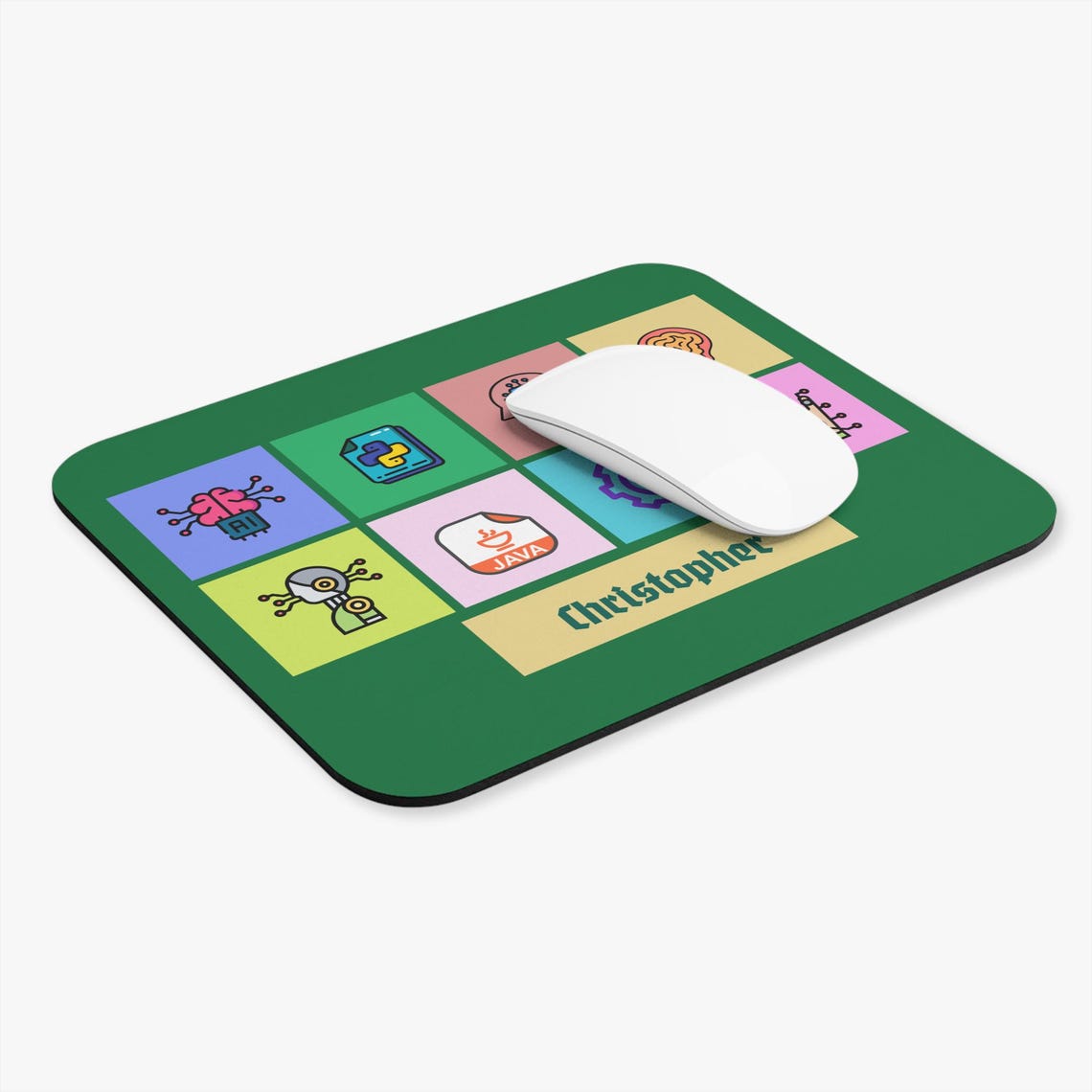 Personalized AI and Programming Symbols Mousepad , Tech Geek Mousepad, Python Java Mousepad ...