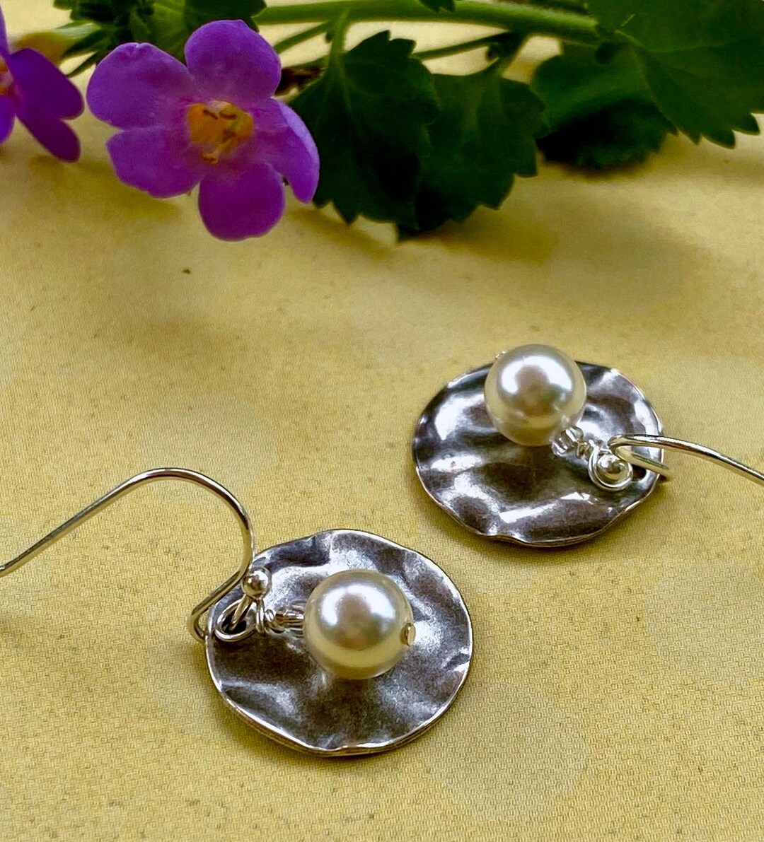 Cute Pearl Earrings Everyday Minimalist Dangle Earrings - Etsy