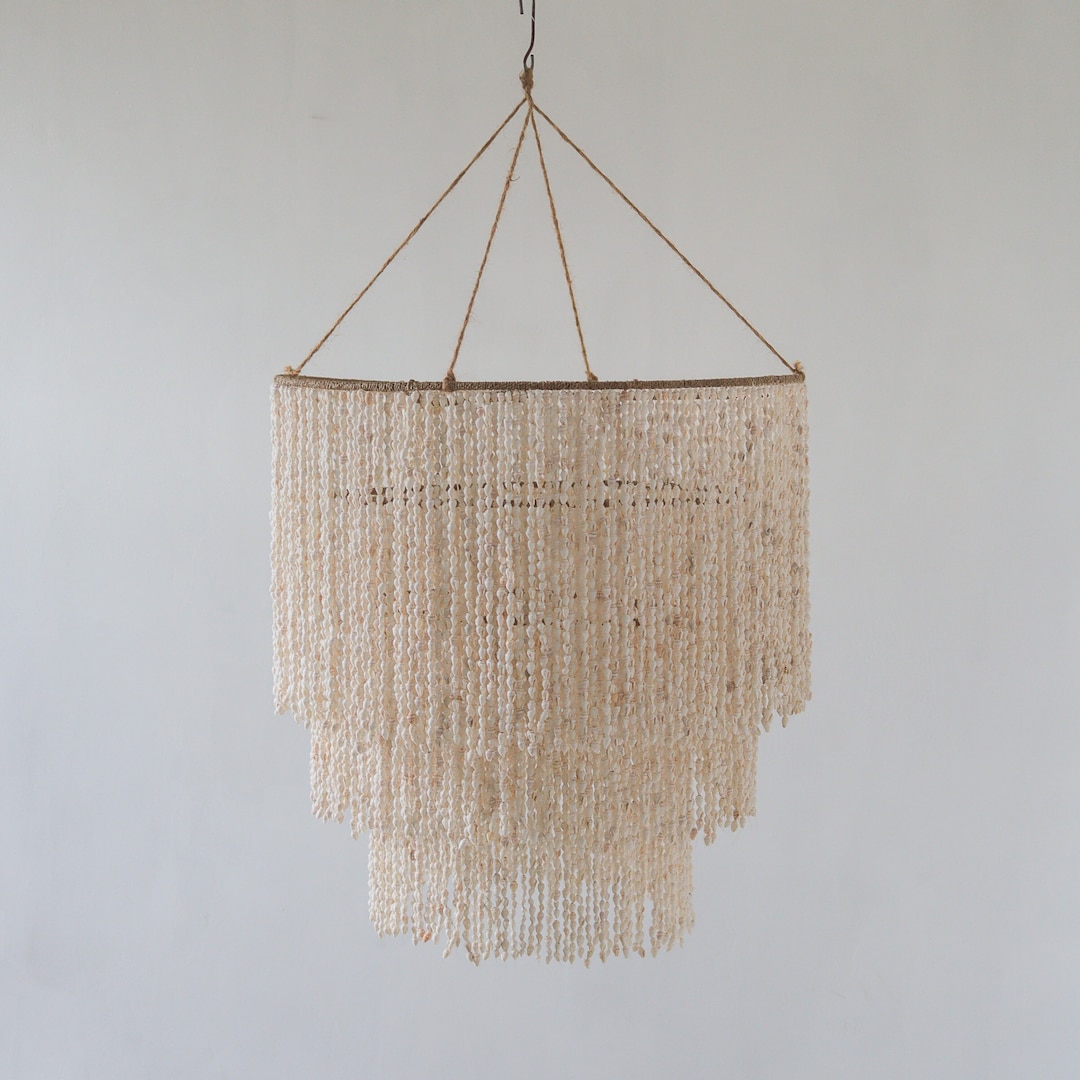 Handmade Bali Seashell Chandelier: Tiered Hanging Light - Etsy