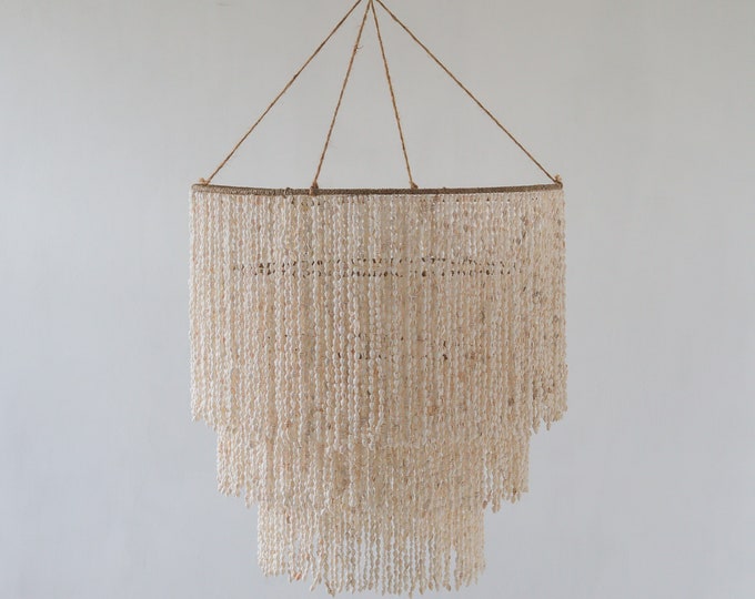 Seashell Ceiling Light Tiered, Bali Seashell Chandelier, Lampshade From ...