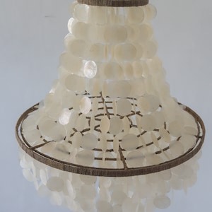 Natural Capiz Shell Ceiling Light , Capiz Shell Shell Chandelier Bali ...