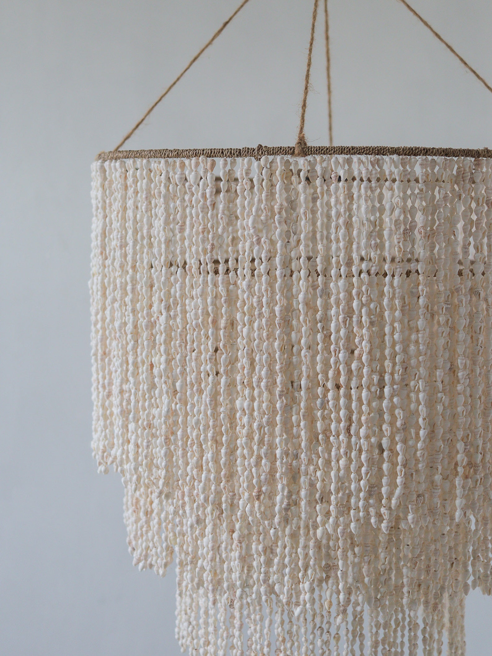 Seashell Ceiling Light Tiered, Bali Seashell Chandelier, Lampshade From ...