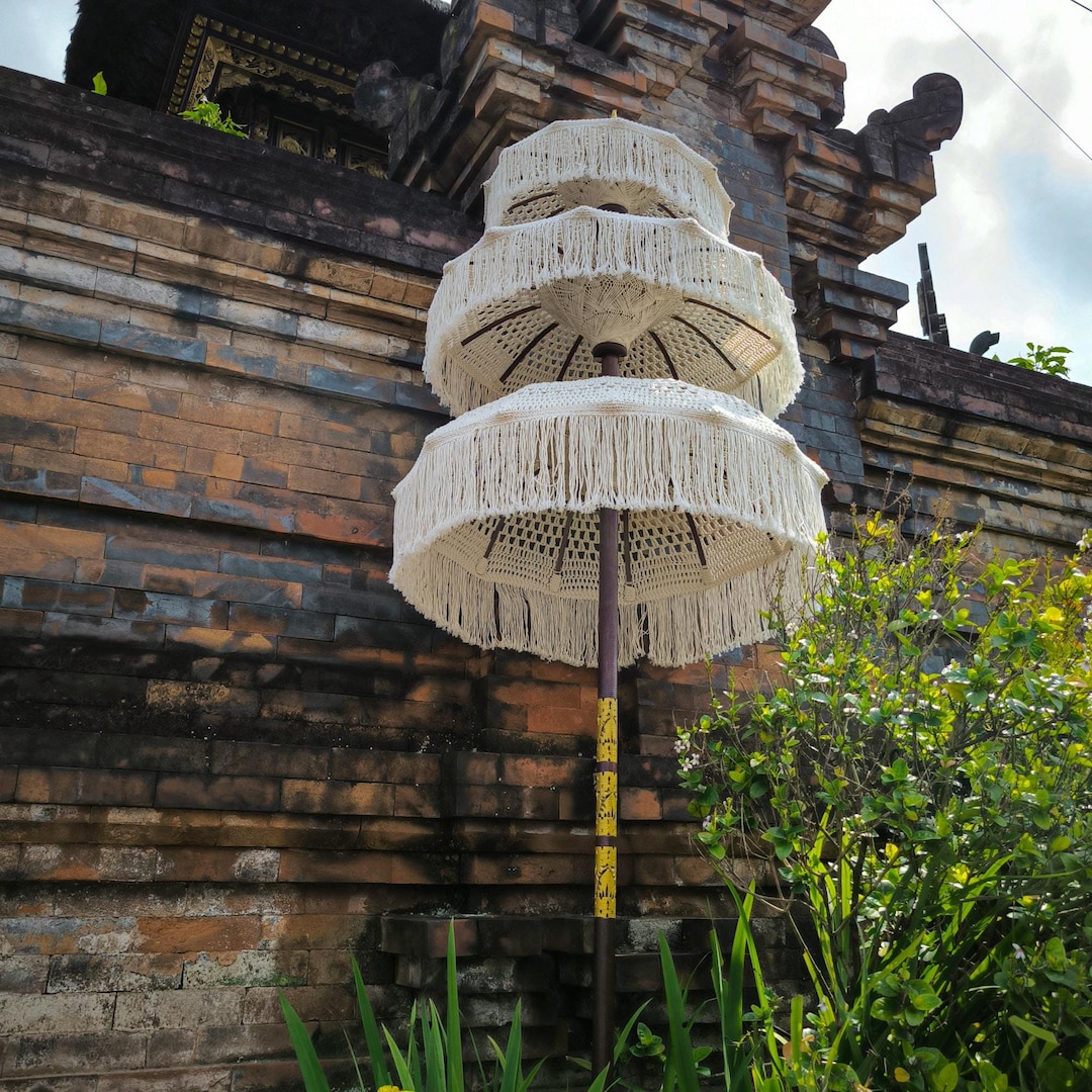 Handmade Macrame Triple Parasol: Tiered Bali Decoration - Etsy
