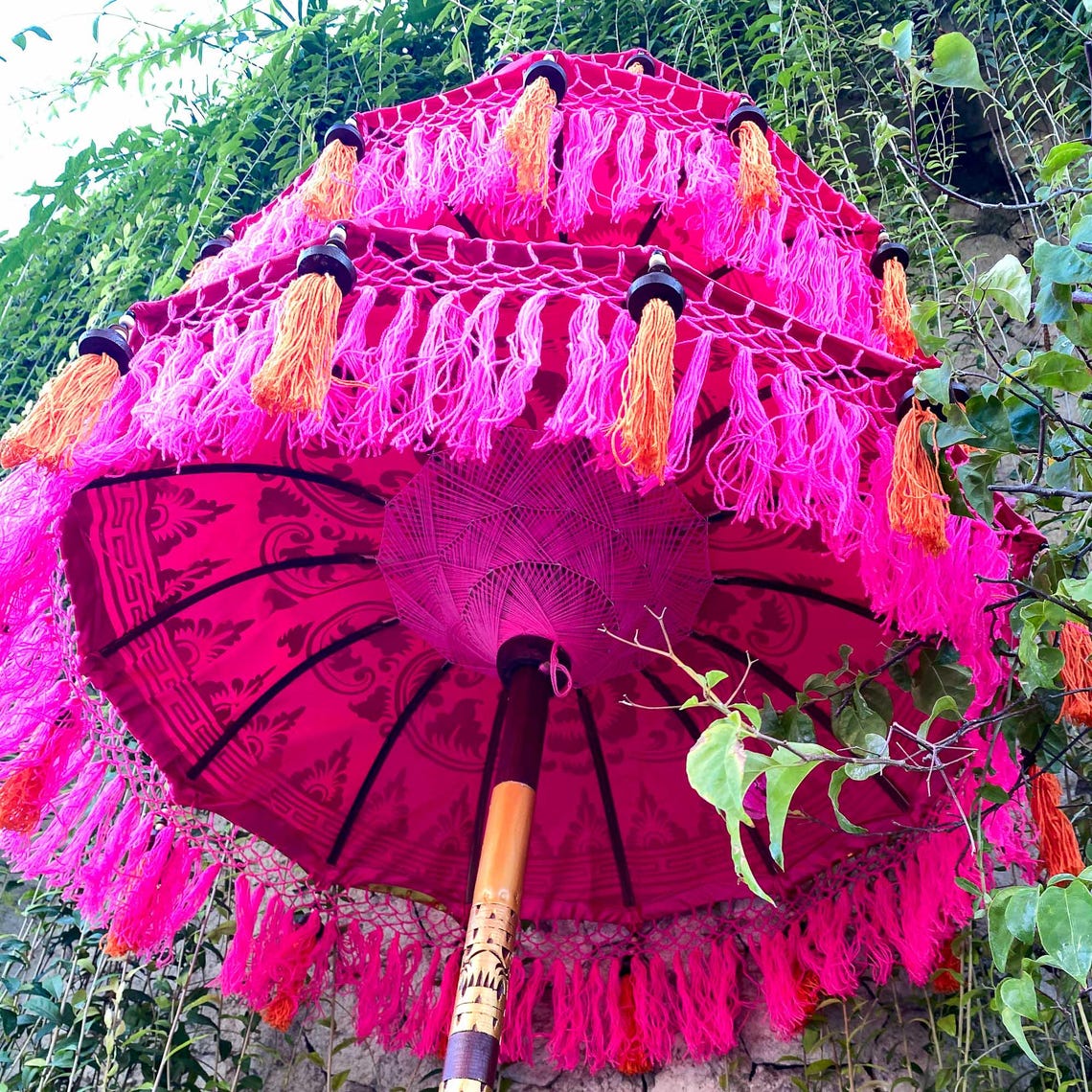 Handmade Triple Pink Parasol, Triple Parasol Decoration, Parasol ...