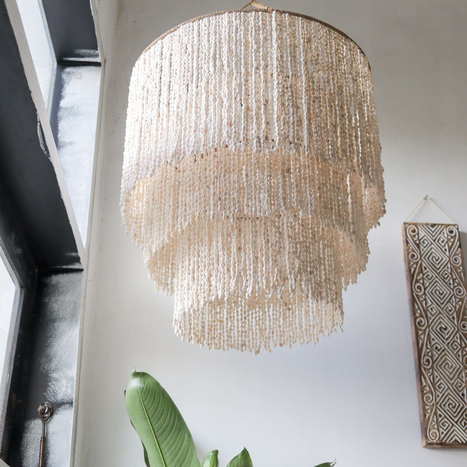 Seashell Ceiling Light Tiered, Bali Seashell Chandelier, Lampshade From ...