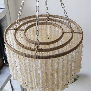 Seashell Ceiling Light Tiered, Seashell Chandelier Bali, Seashell Home ...