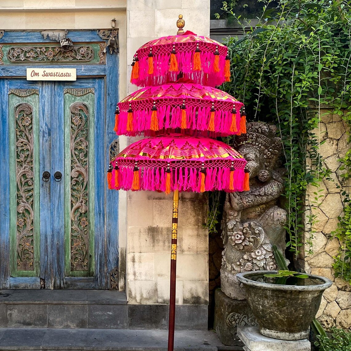 Handmade Triple Pink Parasol, Triple Parasol Decoration, Parasol ...