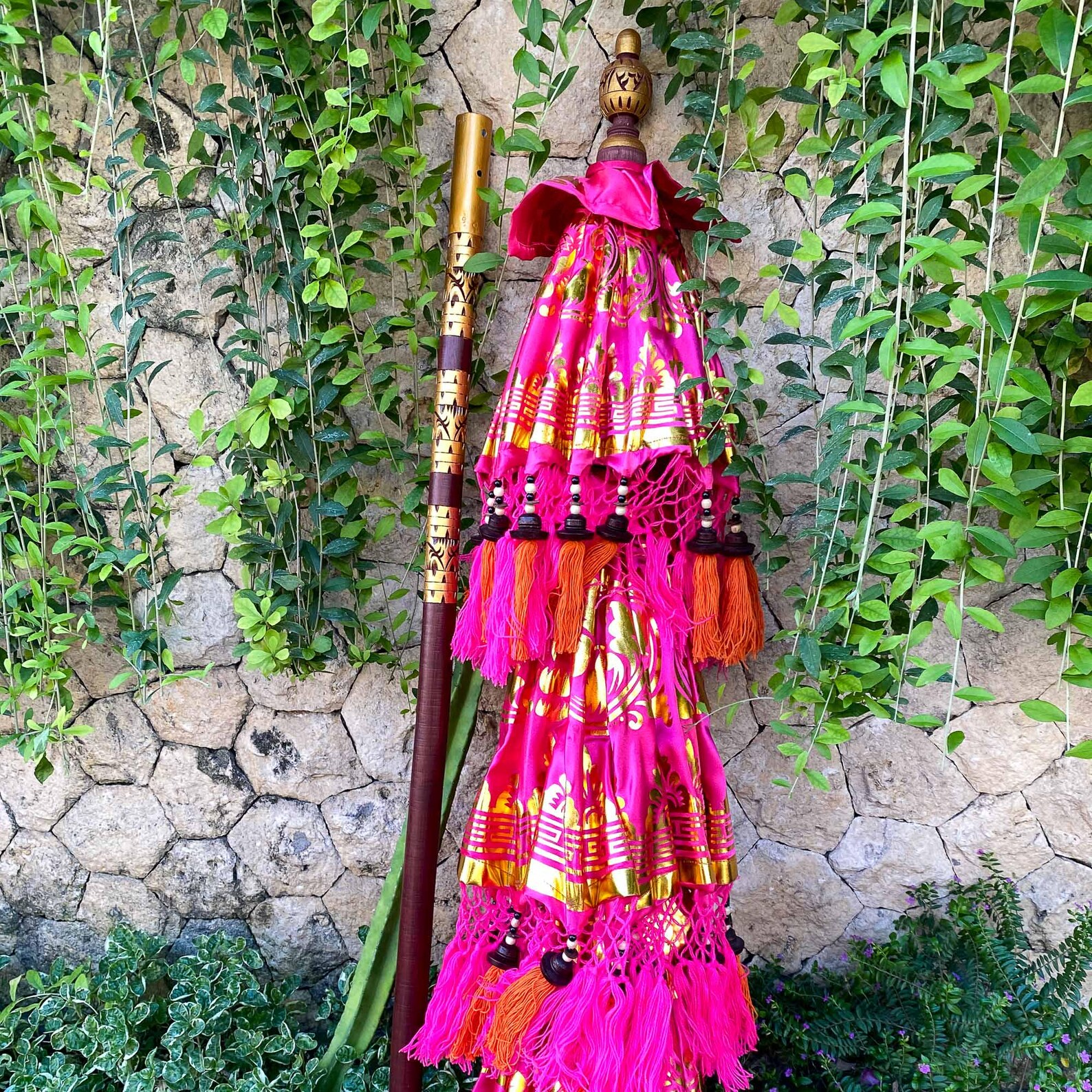 Handmade Triple Pink Parasol, Triple Parasol Decoration, Parasol ...