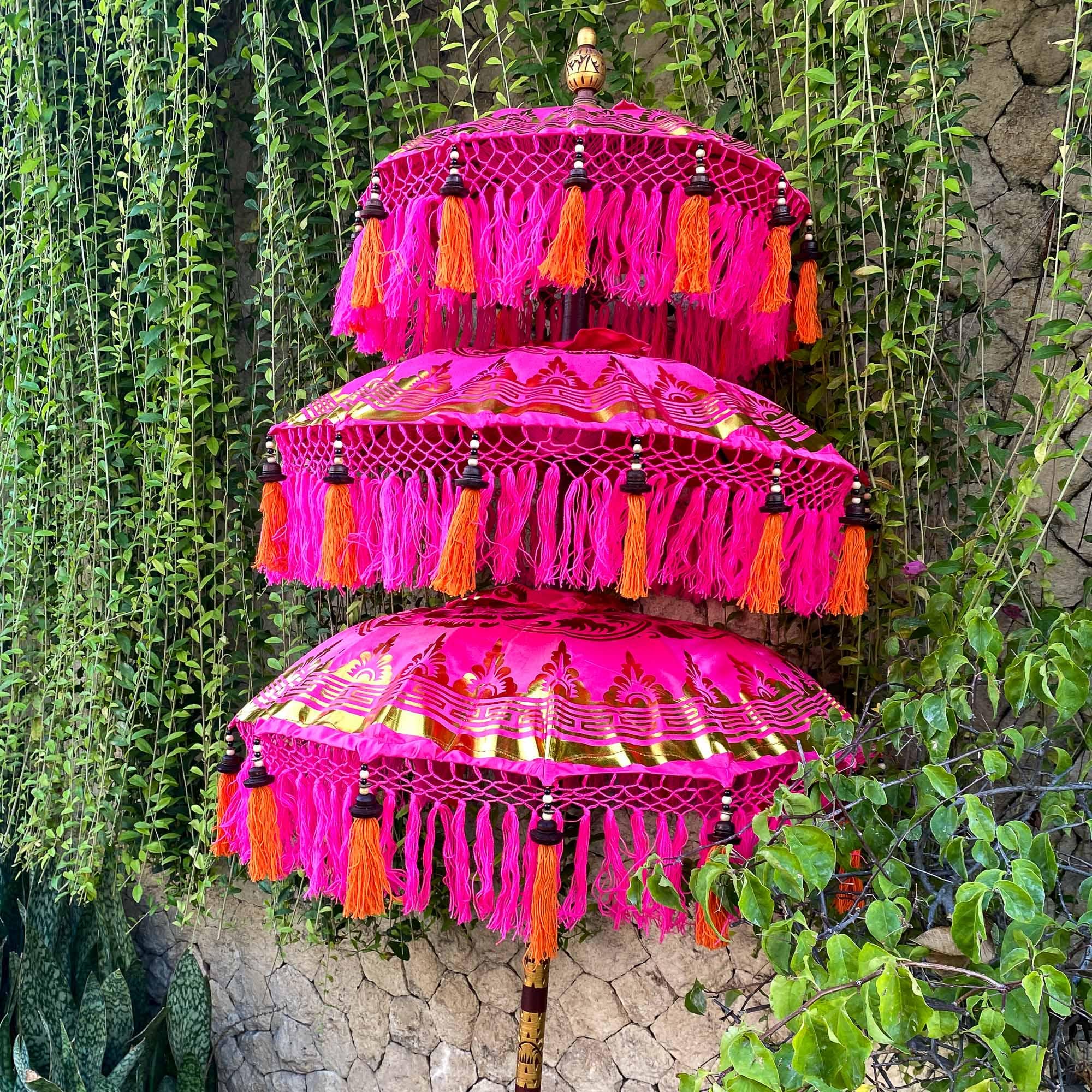 Handmade Triple Pink Parasol, Triple Parasol Decoration, Parasol ...