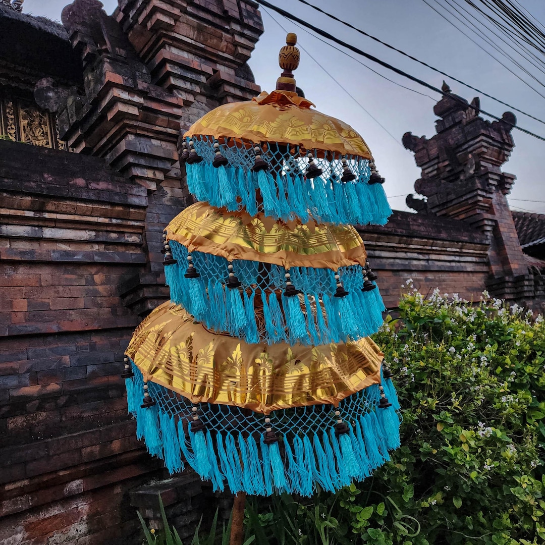 Handmade Triple Parasol in Gold, Triple Parasol Tosca , Umbrella Garden ...