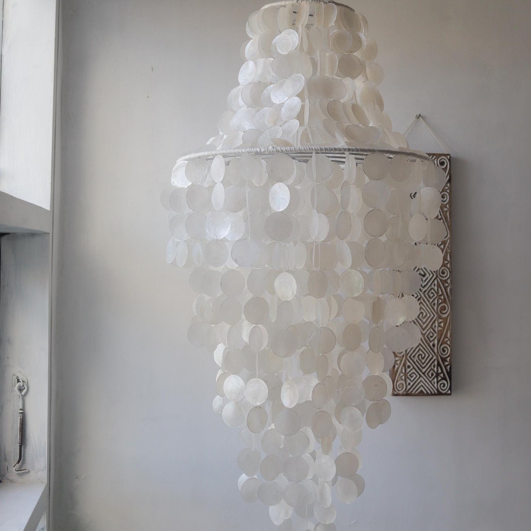 Natural Capiz Shell Chandelier Roomi Design, Capiz Chandelier Light ...