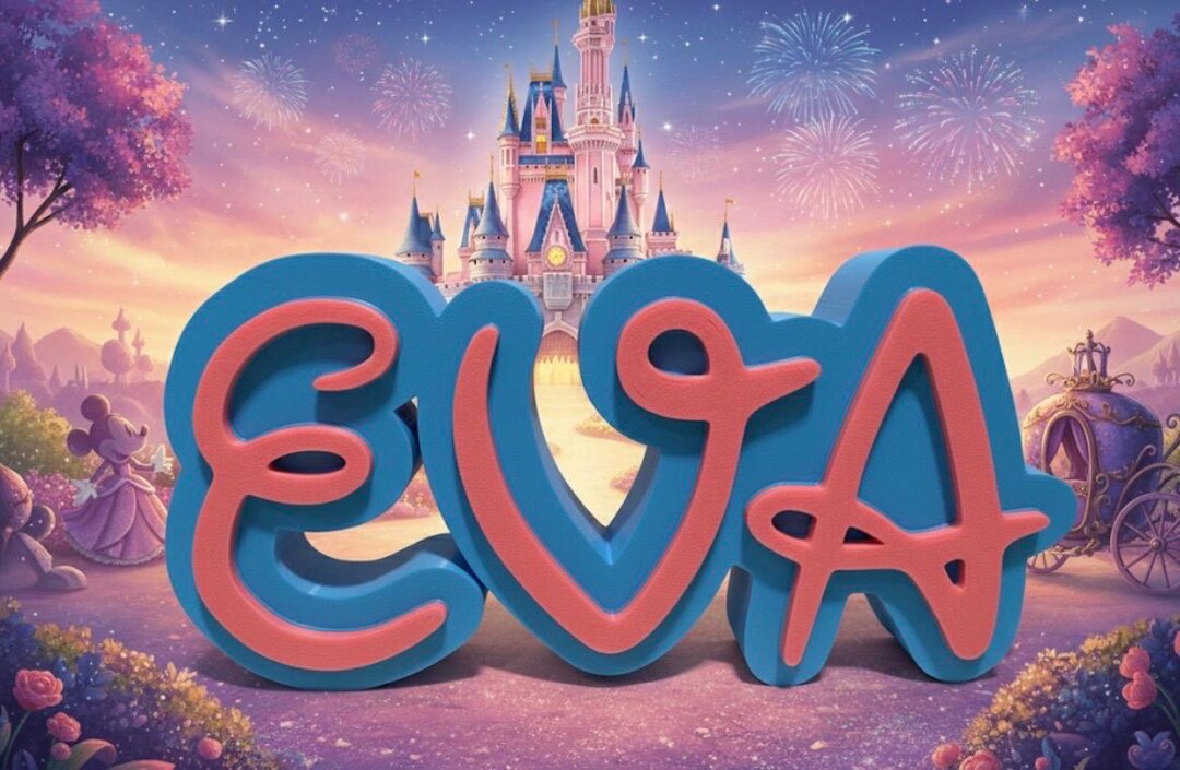 Personalised 3D Printed Name Plate Desk Name Using Disney Inspired ...